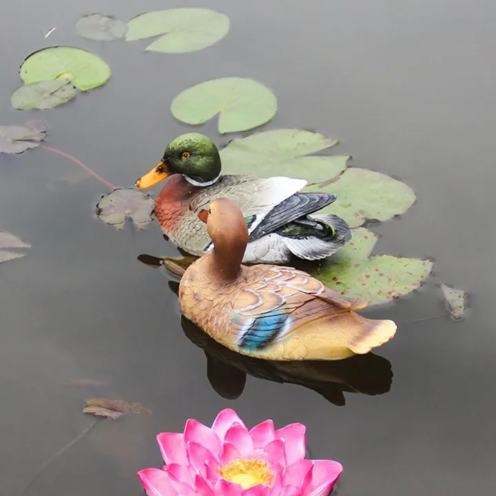 Garden Ornament Realistic Artificial Mandarin Duck Statue Floating ...