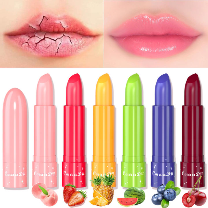 CmaaDu 6Color Waterproof Fruit Color Tinted Shine Changing Moisturizing ...