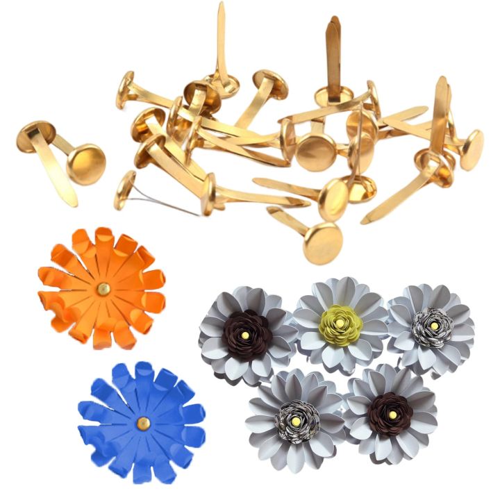 200 s Metal Nail DIY Round Split Pins Coloured Scrapbooking Brads for ...