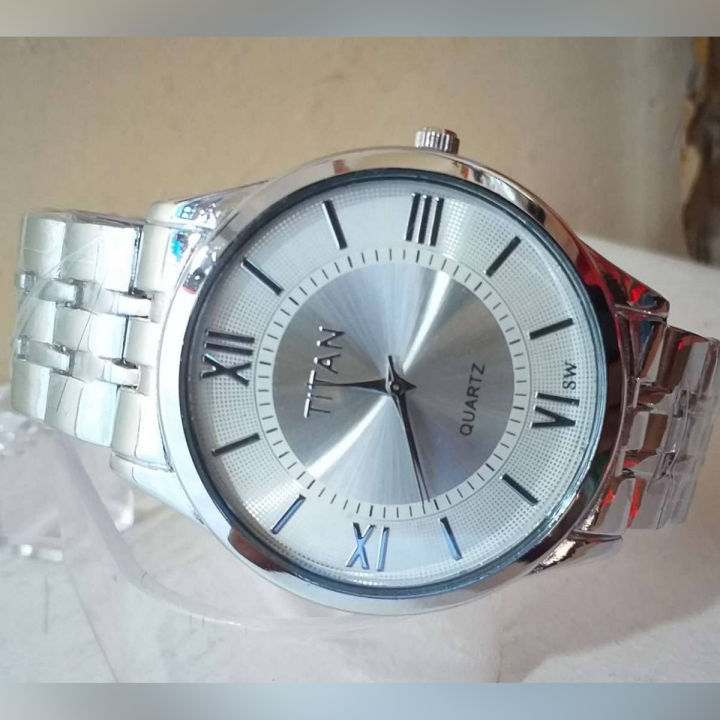 Mens gents luxury silver chain Watch | Daraz.lk