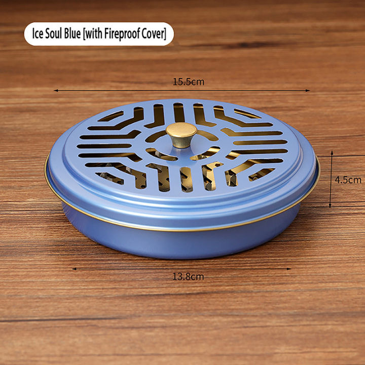【ZOSR】 Simple Mosquito Coil Holder With Lid Living Room Bedroom Anti-fire Incense Burner ...