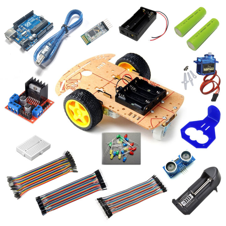 Arduino Obstacle Avoiding 2 Wheel Robotic Smart Car Kit 2wd Robot Car