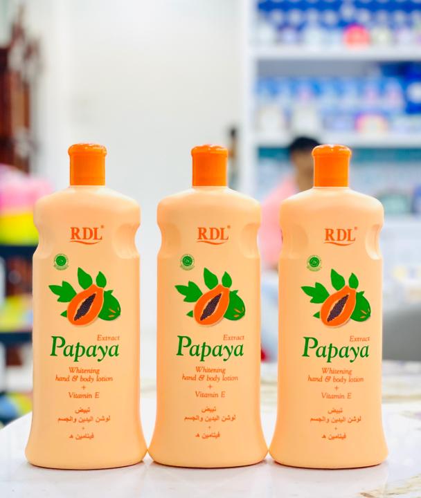 RDL- EXTRACT PAPAYA WHITENING HAND & BODY LOTION + VITAMIN E - 600ml ...