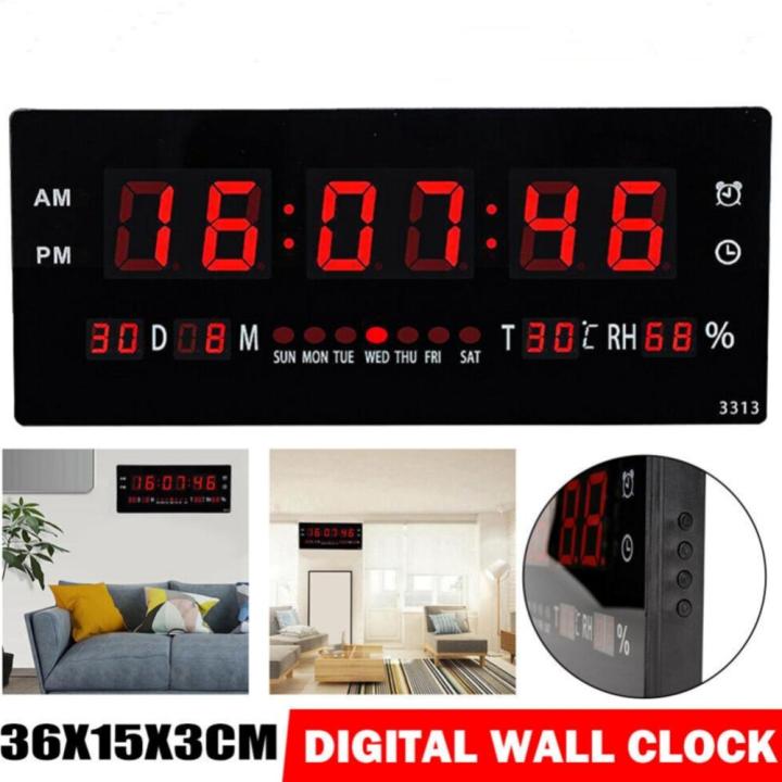 Digital Clock LED Wall Clock Larg Clock Electronic Clock Calendar Clock ...