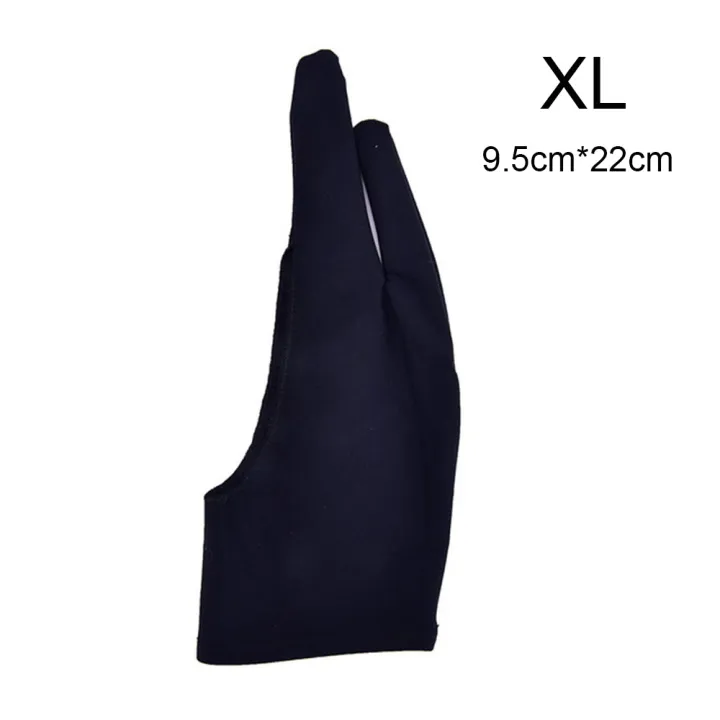 1PCS Black 2 Finger Anti-wear Anti-fouling Glove Artist Drawing Digital ...