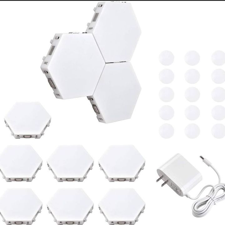 Hexagon Touch Control Magnetic Mount Led Lights 6pcs - White color ...