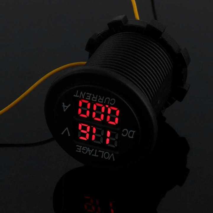 Dual LED Voltmeter Ammeter 48.6x26mm Digital for Motorcycle | Daraz.lk