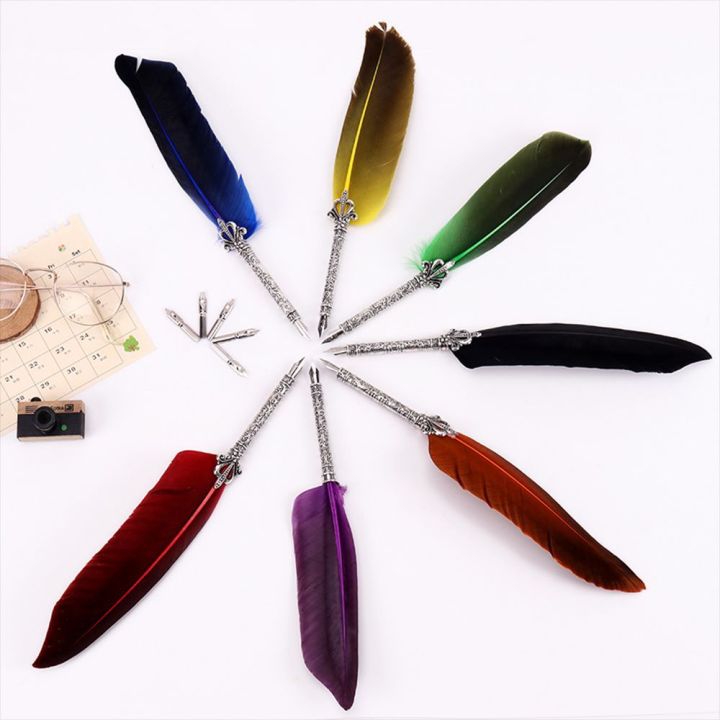 Oblique Ink Stationery Dip Writing Pens Fancy Chancery Set Fountain Pen ...
