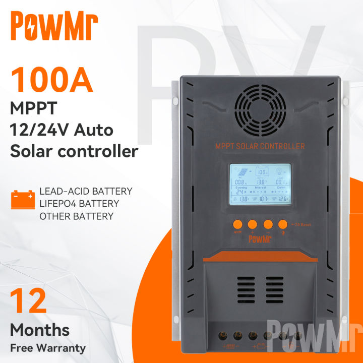 PowMr MPPT 100A Solar Charger Controller Max Pv Input 96Vdc and ...