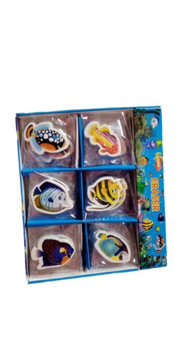 Fish Shapes Erasers 6pcs. | Daraz.lk