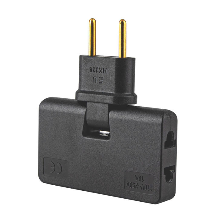 2 Pin Rotate Plug Eu US Converter One In Three Socket 180 Degree ...
