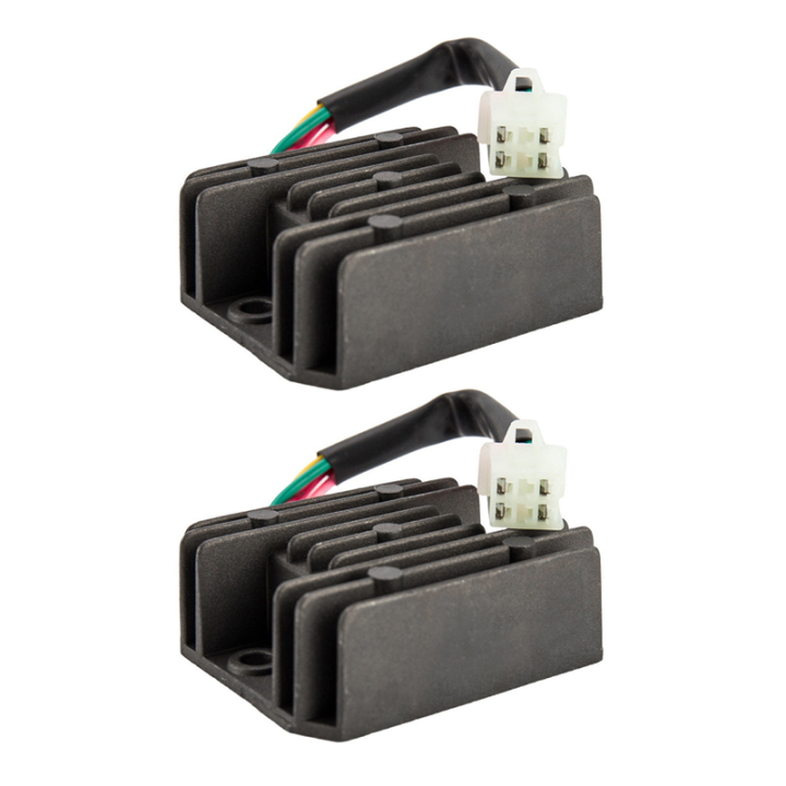 2X Universal 4 Wire Full Wave Black Motorcycle Regulator Rectifier 12V ...