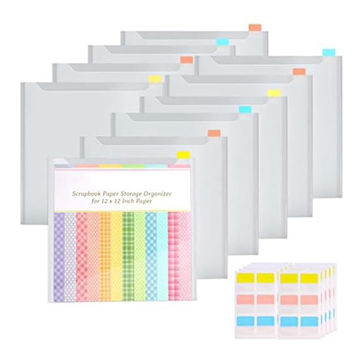 1 Set with 60 Sticky Index Tabs, 10 Pack Plastic Paper Storage Bag for ...