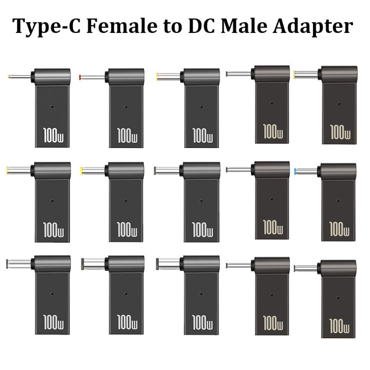PD 100W USB Type-C Female to DC Male Jack Plug Converter Laptop Fast ...