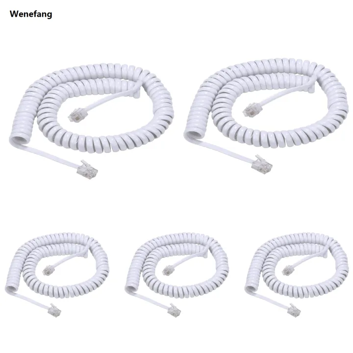 Wenefang RJ9 Coiled Telephone Wire 6FT Curved Telephone Landline Phone ...