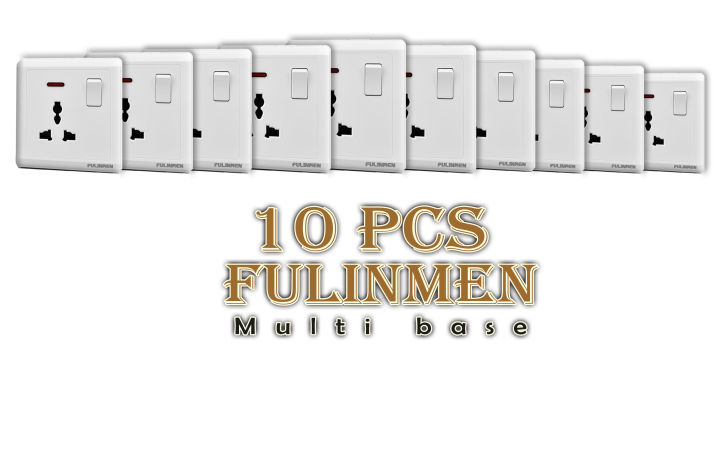 10 Pcs FULINMEN Wall Multi Plug Base Point Socket Outlet Universal ...