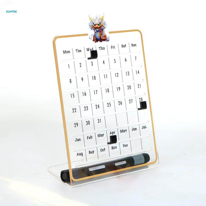 Acrylic Desk Calendar Home Office Standing Monthly Calendar Perpetual ...
