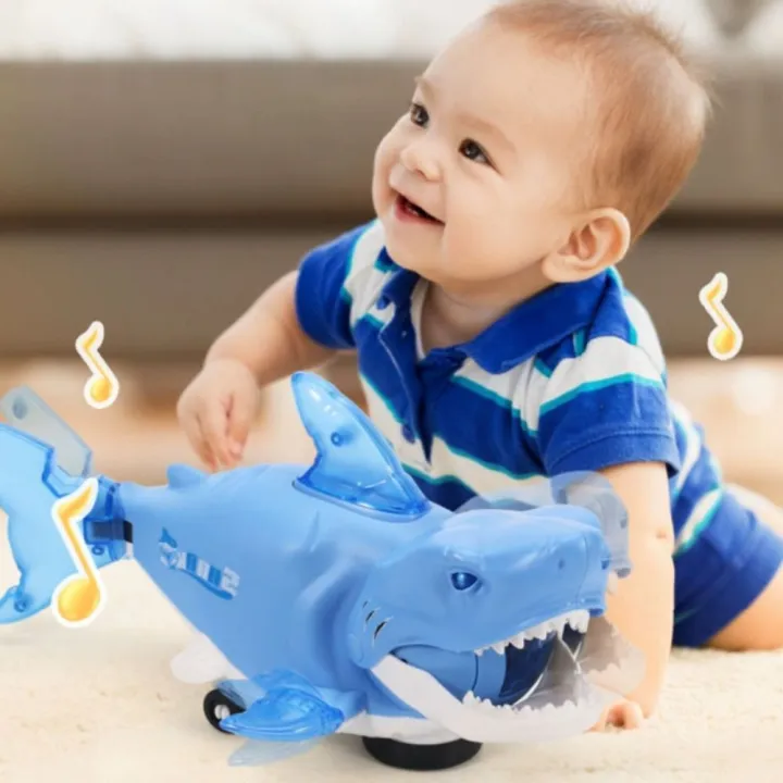 Funny Plastic Swinging Shark Toy with Sound Simulation Crawling ...