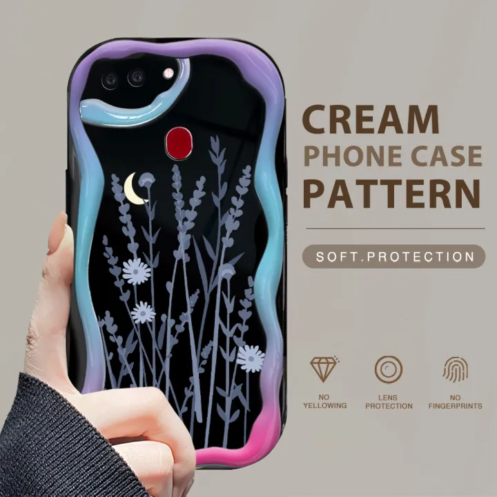 BILI for OPPO R15 Back Cover Simple Flower Pattern Cream Texture Wavy ...