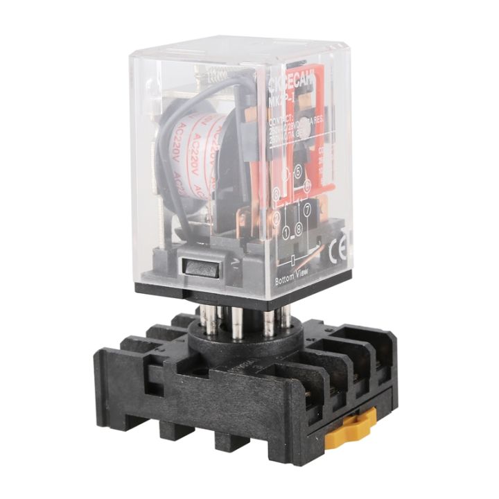 MK2P-I Clear Shell DPDT AC220V Coil Power Relay Socket Base | Daraz.lk
