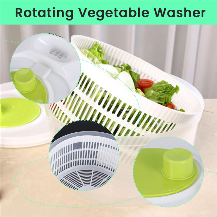 SptrrySalad Washing Machine Lettuce Rotating Vegetable Washer Large ...