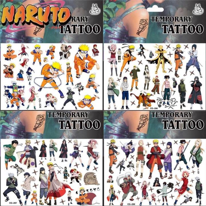 Naruto Anime Stickers Uzumaki Naruto Tattoo Stickers Sasuke Kakashi ...