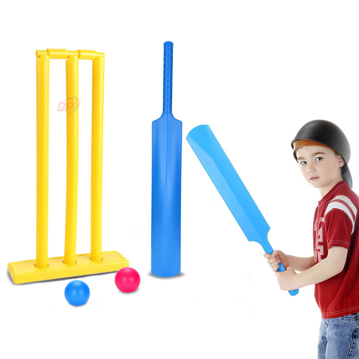 Cricket Bat set Kids Plastic Cricket Ball & Bat & Stumps Child Sports ...