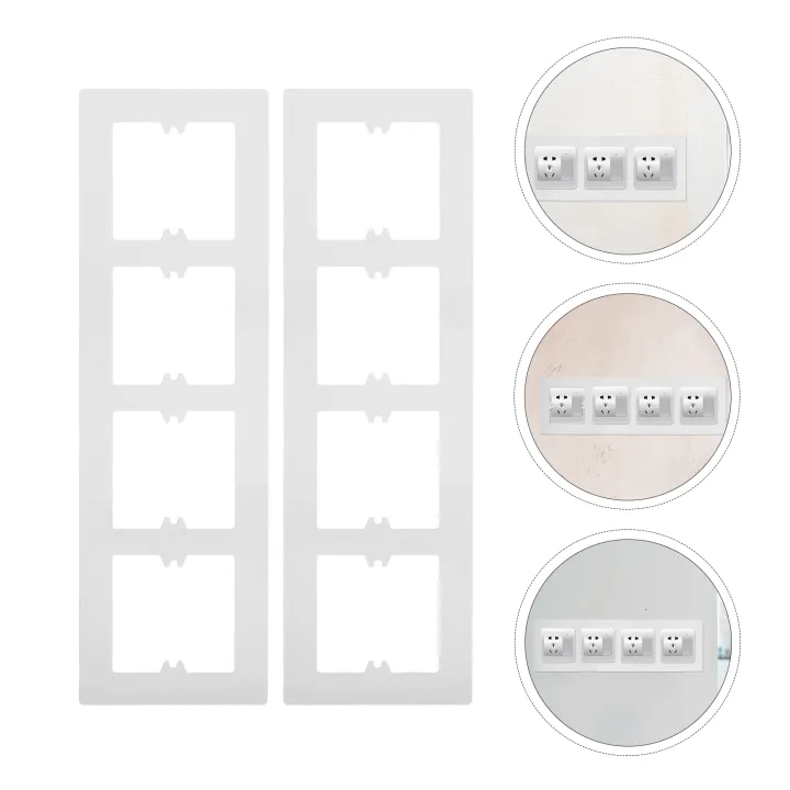 2pcs 4-gang Outlet Switch Panel Decorative Electrical Cover Rocker Wall ...
