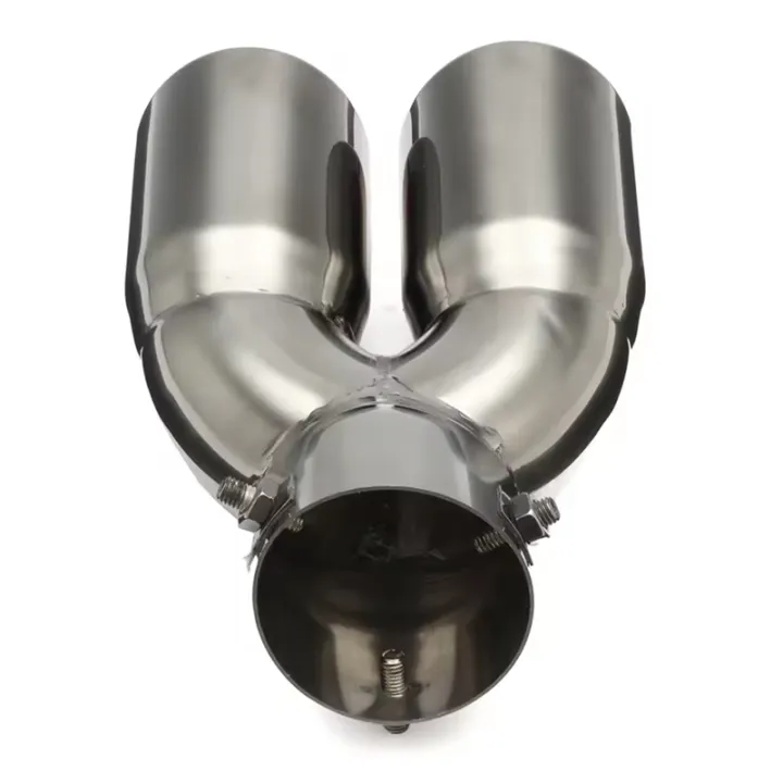 Universal 76mm Stainless Steel Y-Type Double Outlet Car Exhaust Muffler ...