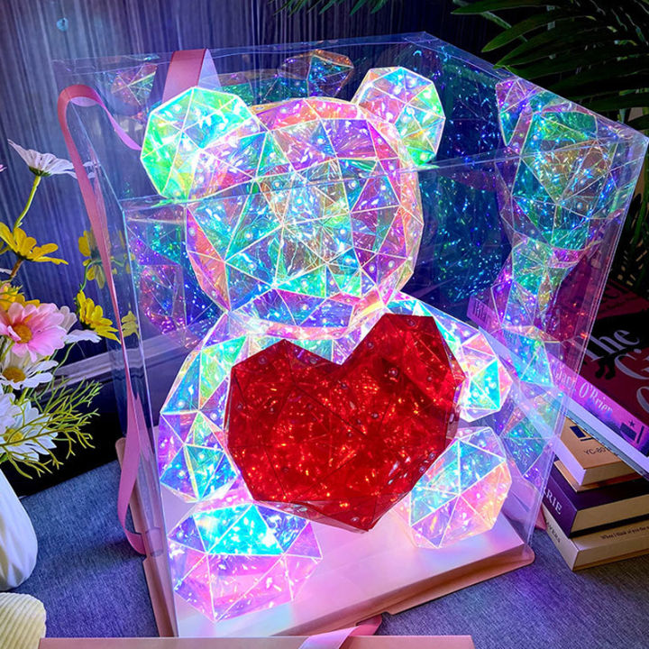 30cm Teddy Bear Doll Gift Lamp Sparkling Romantic Surprise LED gift ...