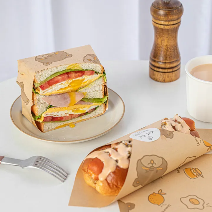 Penasfe Sandwich Packing Paper Food Grade Disposable Oil-proof Dessert ...