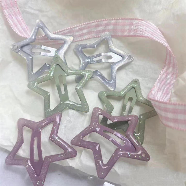 Spicy Girl Fashionable Sweet Shinny Flash Star Hair Clips For Women ...
