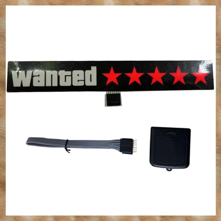 Windshield 5Stars Wanted Car LED Window Stickers Blue Red Light Up ...