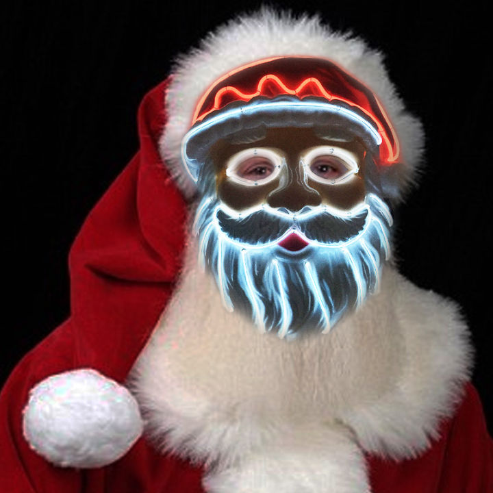 2024 Christmas Costumes Decorative Mask Plastic Santa Claus Full Face ...