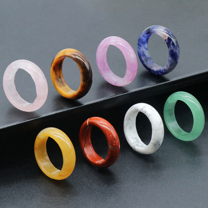 Natural Stone Rings Exquisite Agates Crystal Rings Jewelry Accessories ...