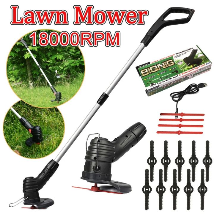 Trimmer Electric Lawn Mower 2000mah Usb Portable Adjustable String ...