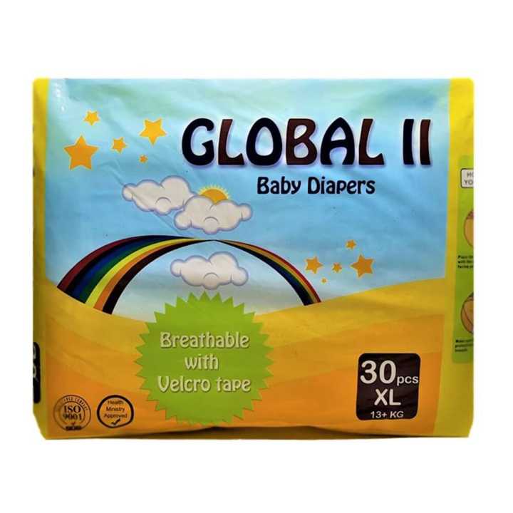 GLOBAL ll Baby Diapers - XL 30 Pcs | Daraz.lk