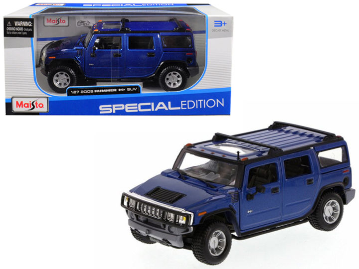 Highly Detailed 1/27 Maisto Hummer H2 in Matte Blue | Daraz.lk