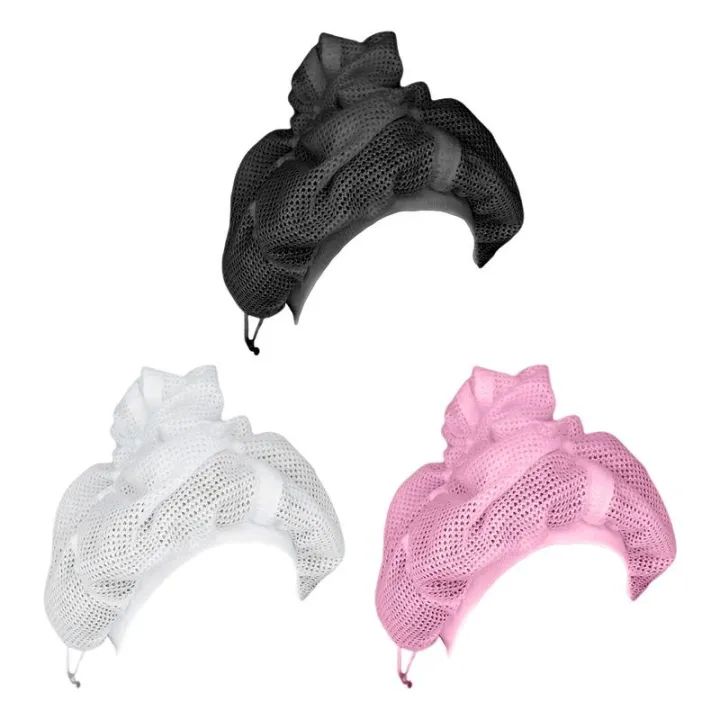 Net Plopping Caps for Drying Curly Hair Foldable Quick Drying Hair Hats ...