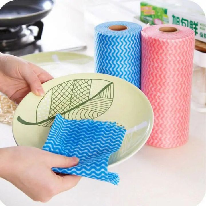 Nonwoven Kitchen Rags Oil-free Disposable Scouring Pad Dish Towel ing ...