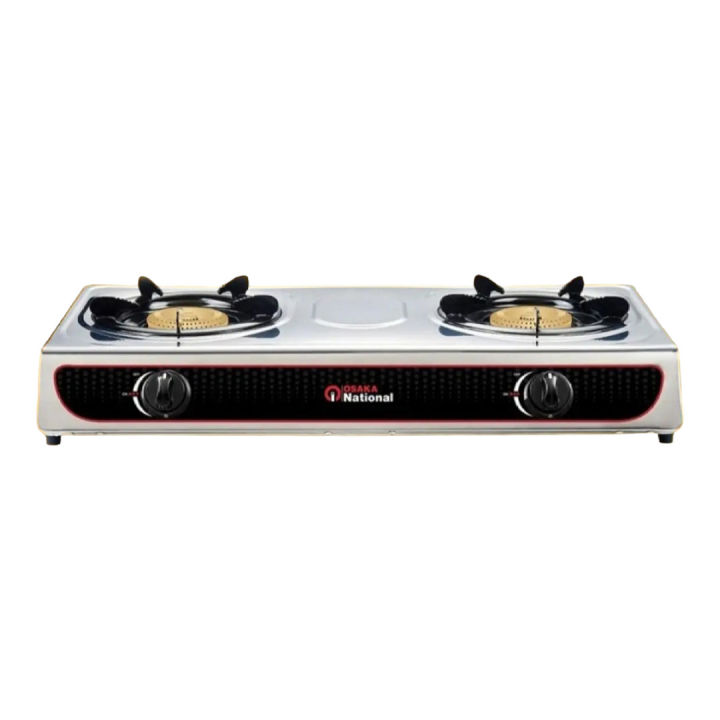Double Burner Gas Cooker Silver & Cosmo Burner (OSAKA NATIONAL / WAZUKA ...