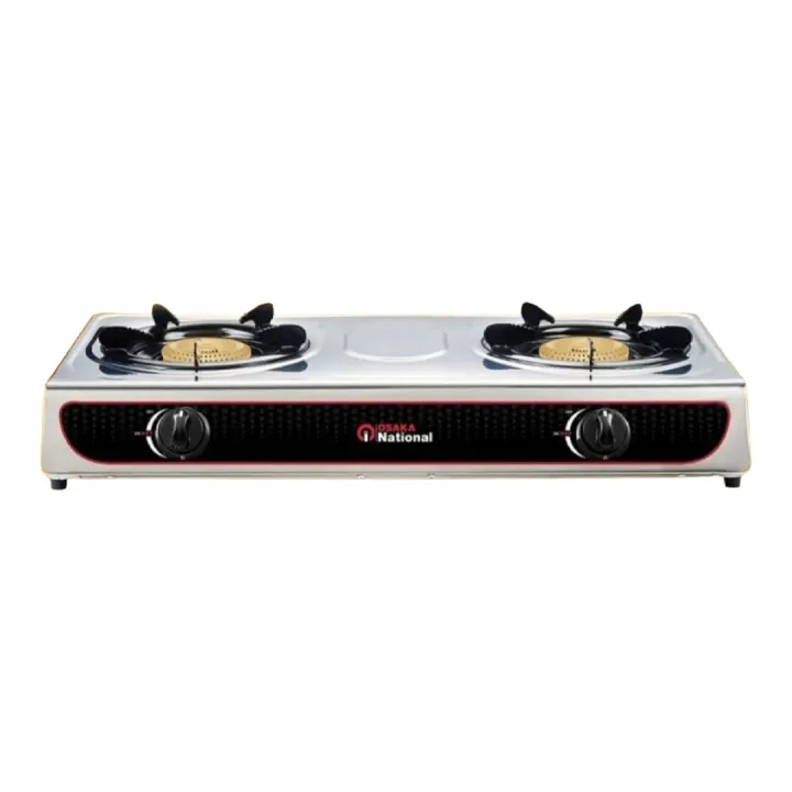 Double Burner Gas Cooker Silver & Cosmo Burner (OSAKA NATIONAL / WAZUKA ...