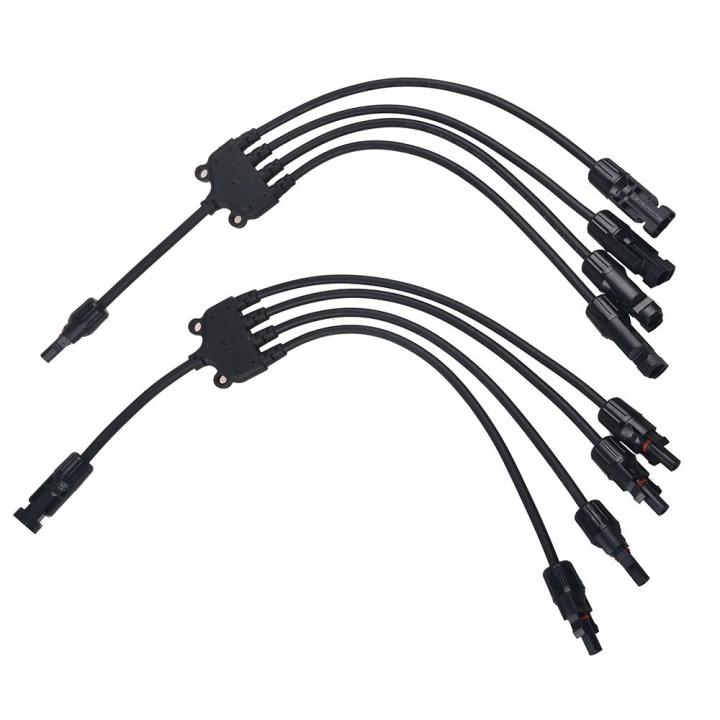 Migeet Pair MC4 Connectors Y Branch 1 to 4 Parallel Adapter Cable Wire ...