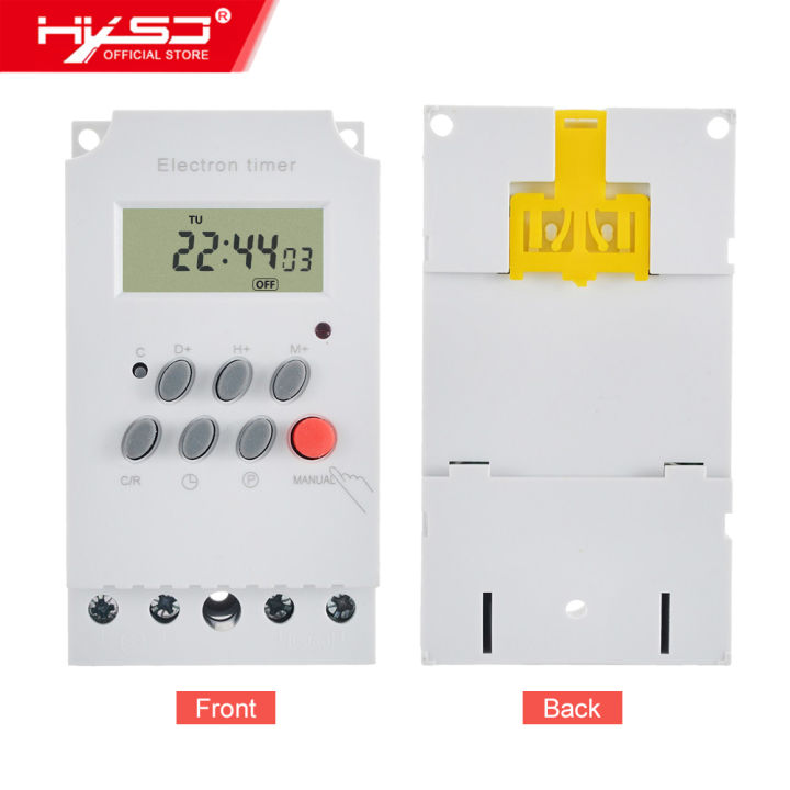 HXSJ AC 220V 25A Digital Programmable Timer Din Rail Electronic Timer Time Switch Controller ...