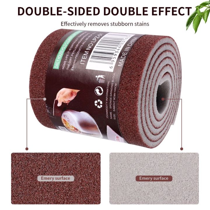1 Roll / Pcs 9x100cm Emery Rag Nano Dish-washing Sponge Scrub Pot ...