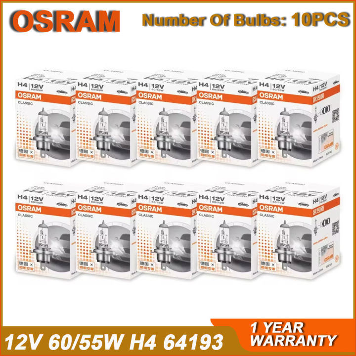 CLASSIC H4 9003 HB2 64193 P43t Standard Hi/lo Beam Car Halogen ...