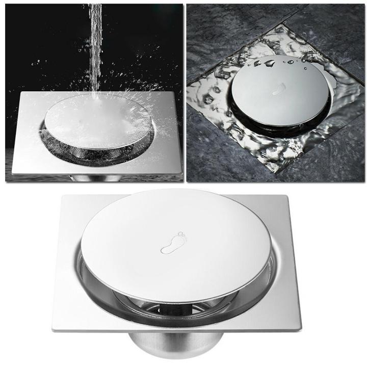 15x15cm Press Type Floor Drain Push Type Gully Cover Popup Gully Cover ...