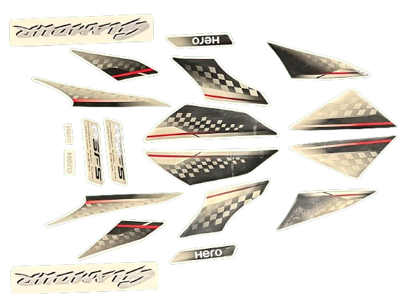 Hero Glamour black Bike Grey Type 7 Full Sticker | Daraz.lk