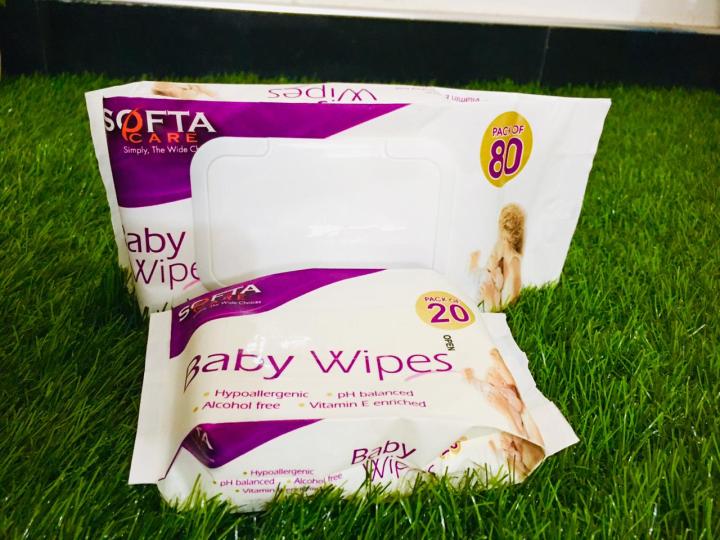 Softa Care Baby wet Wipes 80s pack with lid + Softa Care Baby wet Wipes ...