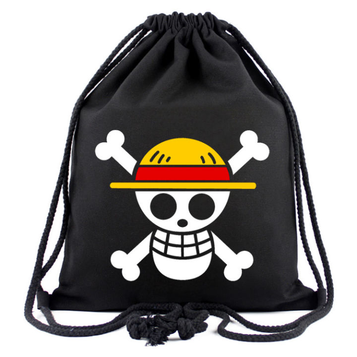 Anime One Piece strap backpack Anime peripheral Luffy Zorong drawstring ...